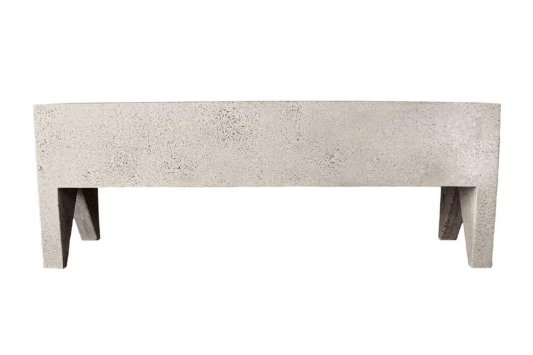 Cast Resin 'Farm' Bench, Natural Stone Finish by Zachary A. Design For ...