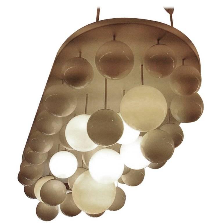 Italian Opalino Chandelier, Murano, 1990 For Sale at 1stDibs