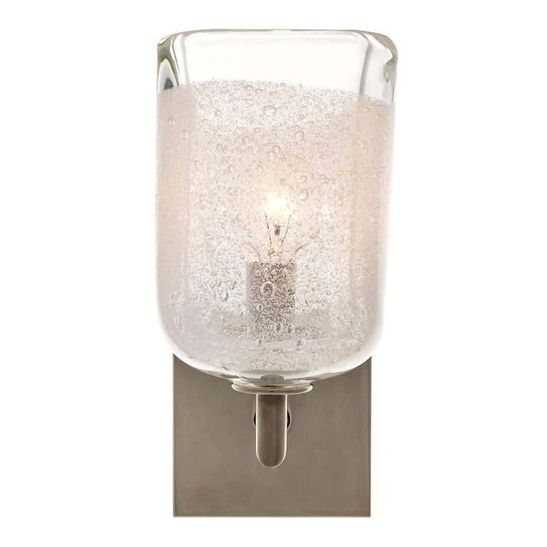 Clear Square Bubble Glass Sconce • Hand Blown Glass • Made to Order For ...