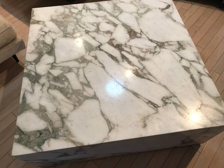 Carrara Marble Cube Coffee Table at 1stDibs | marble cube table, marble ...