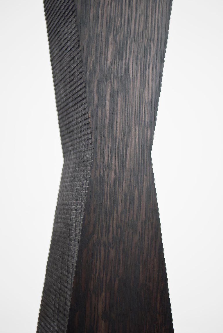 Contemporary Ridge Table Lamp - Geometric Oak and Limestone base with ...