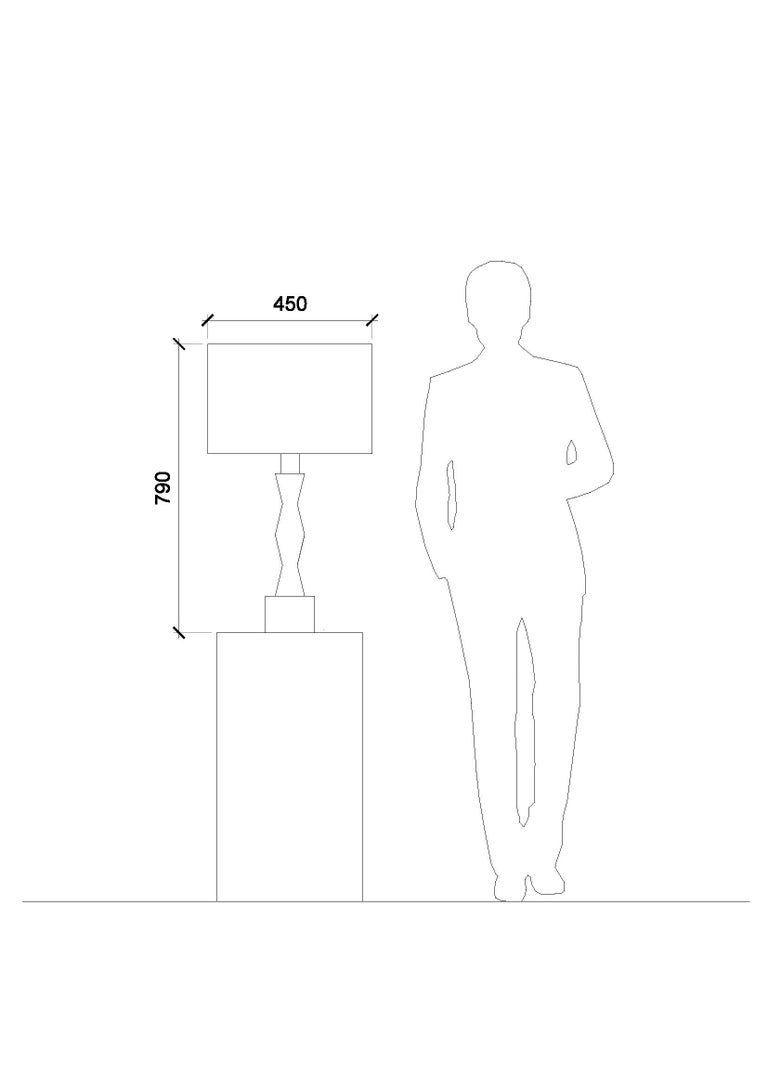 Contemporary Ridge Table Lamp - Geometric Oak and Limestone base with ...
