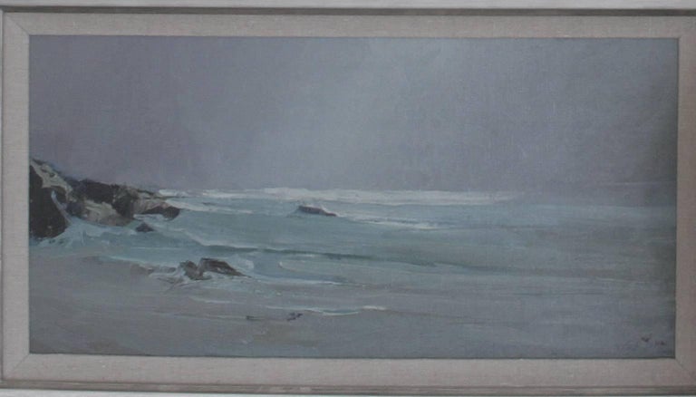 S.C. Yuan Oil Painting Pebble Beach California Coastline, circa 1964 ...