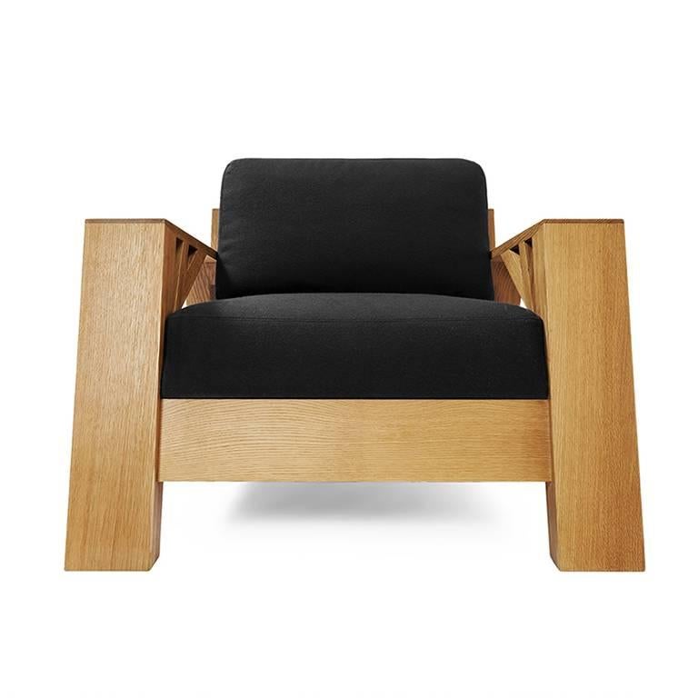 Contemporary Club Carpenter Armchair in Oak or Walnut by Olivier Dollé ...