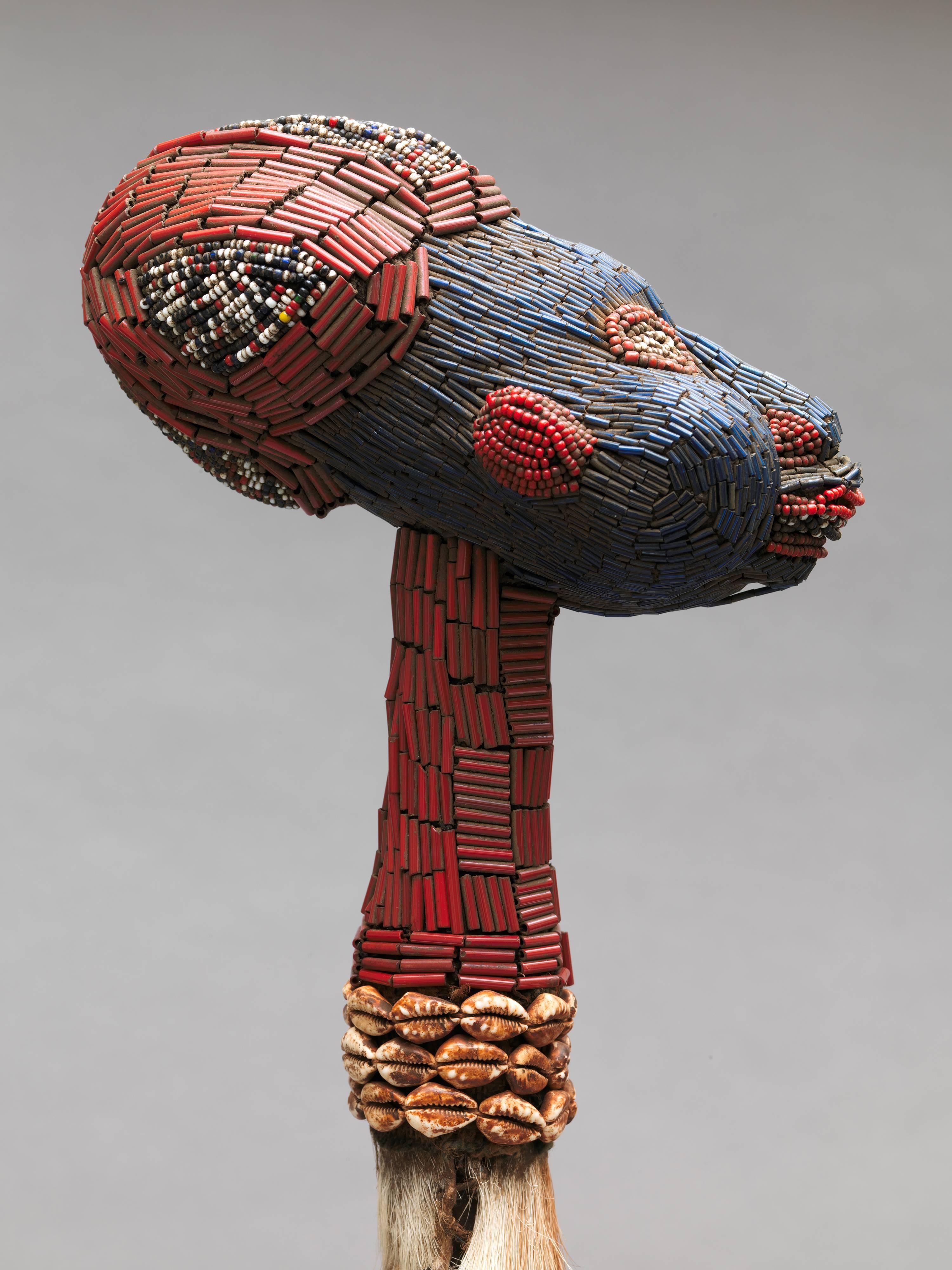 Three Decorative Beaded Flywhisks , Cameroon Grasslands at 1stDibs