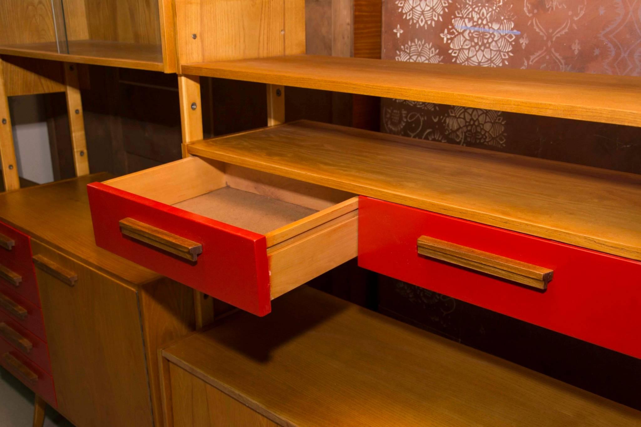 Mid-Century Modern Beech Unit Shelf System by Frantisek Jirák for Tatra ...