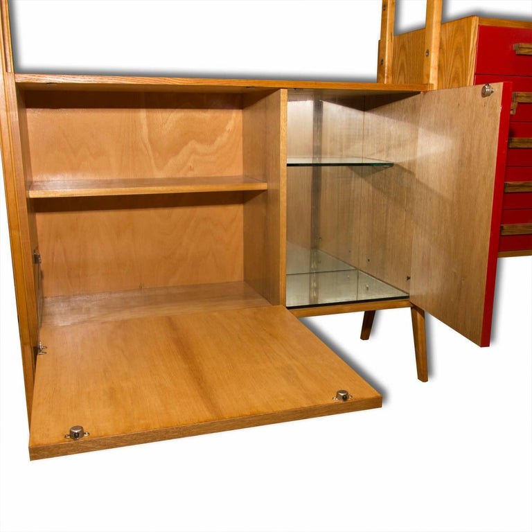 Mid-Century Modern Beech Unit Shelf System by Frantisek Jirák for Tatra ...