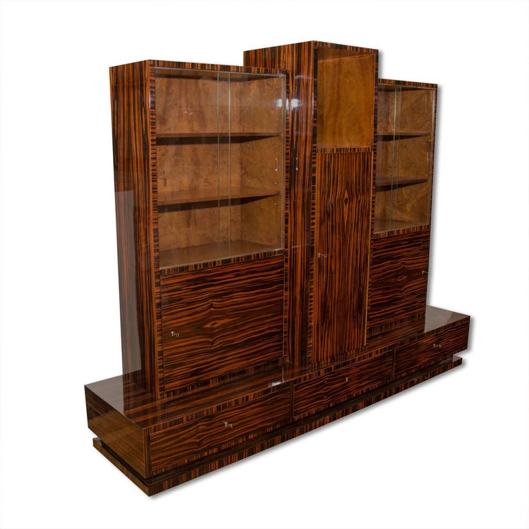 Functionalist Library Cabinet in macassar by Vlastimil Brozek, 1930s ...