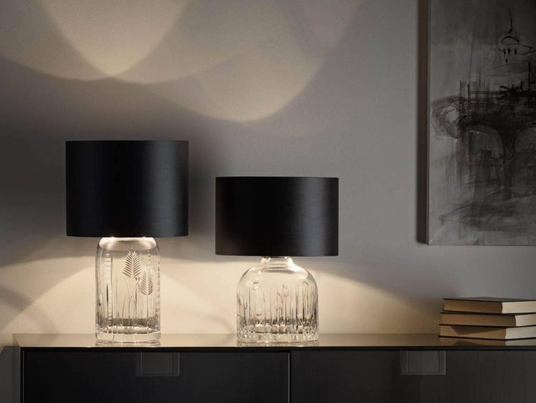 Contemporary English Crystal Tall Table Lamp With Handcrafted Glass ...