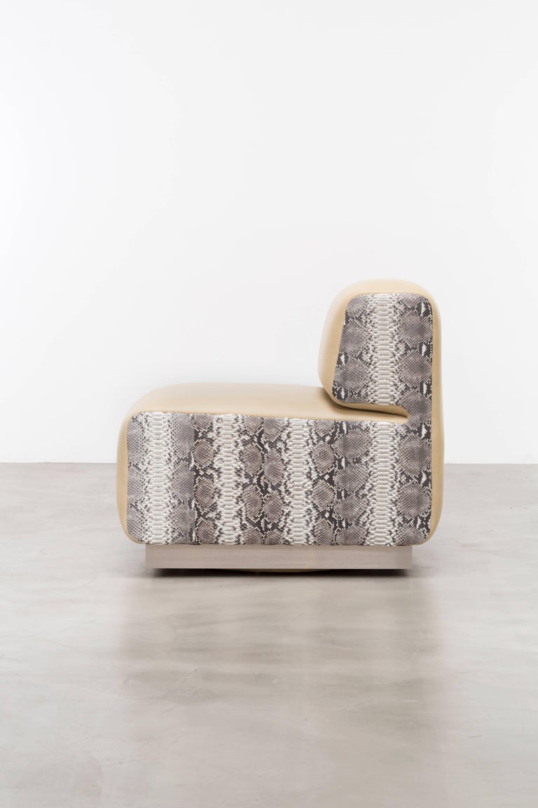 LEGER CHAIR - Modern Leather Chair with Python Skin Side Panels For ...