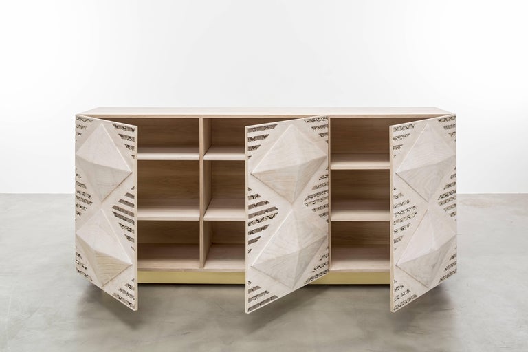 INES SNAKE BUFFET CABINET - Modern Bleached Walnut Cabinet + Authentic ...