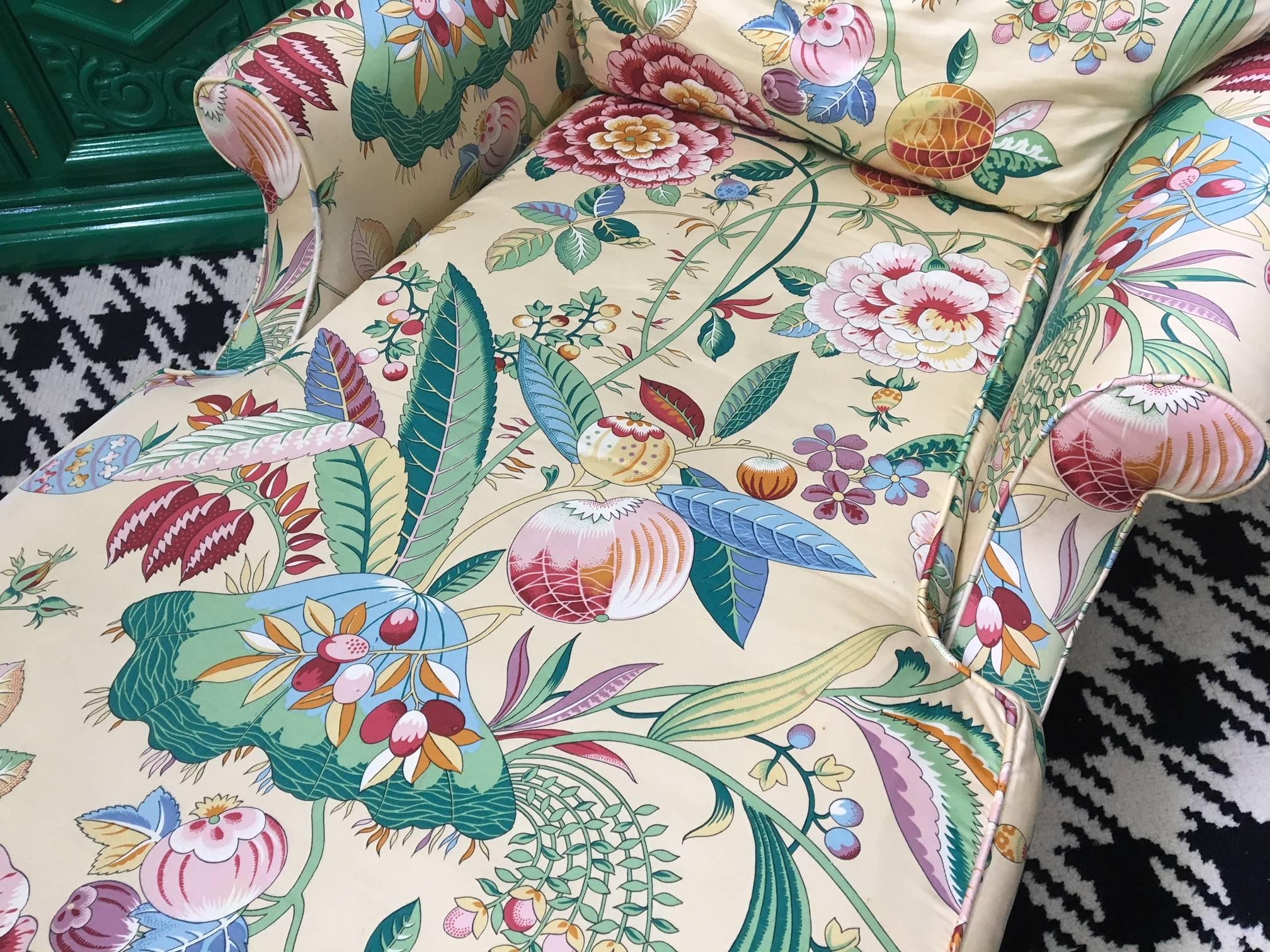 Tropical Print Chaise Lounge by Baker at 1stDibs | floral print chaise ...