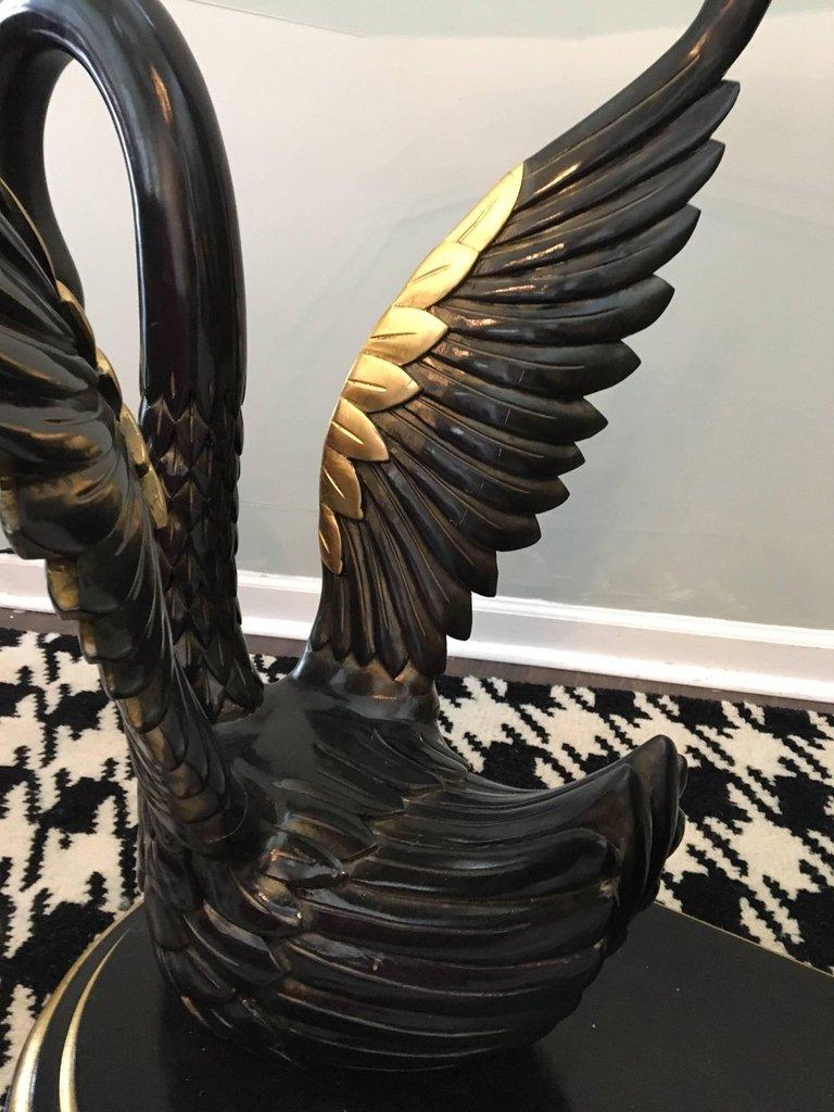 Sculptural Black Swan Statue Dining Table at 1stDibs