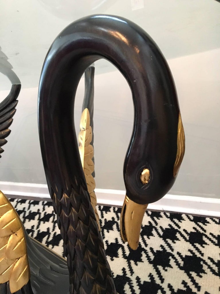 Sculptural Black Swan Statue Dining Table For Sale at 1stDibs