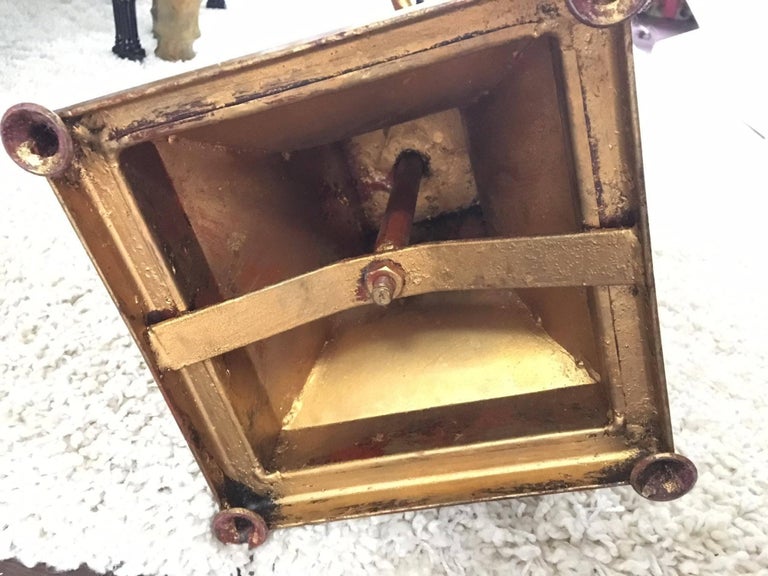 Pair of Sculptural Tole Gold Gilt Pineapple Side Tables at 1stDibs