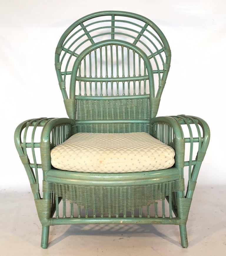 Ficks Reed Rattan Bamboo Fan Back Armchair at 1stDibs