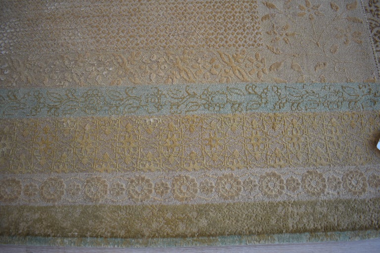 "Charbagh" Beige Gold Hand-Knotted Area Rug For Sale at 1stDibs