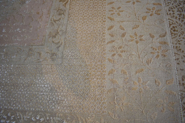 "Charbagh" Beige Gold Hand-Knotted Area Rug For Sale at 1stDibs