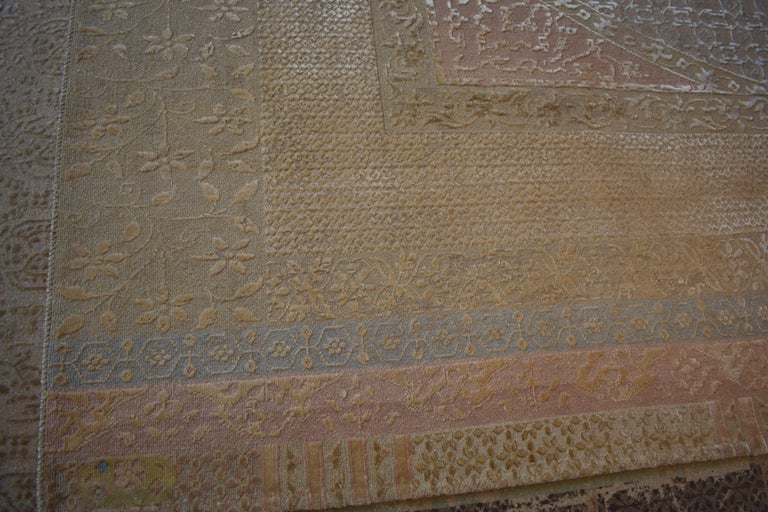 "Charbagh" Beige Gold Hand-Knotted Area Rug For Sale at 1stDibs