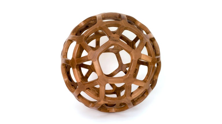 Contemporary Mexican Handcrafted Geometric Archimedean Sphere Walnut ...