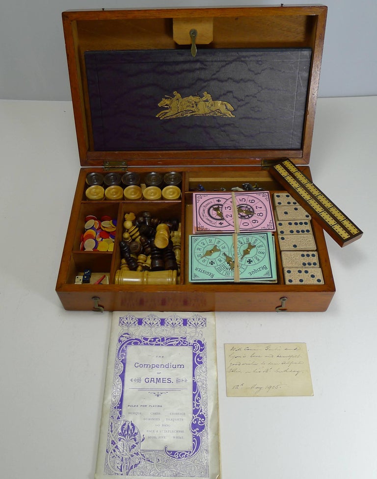 Antique English Games Box / Compendium, circa 1905 at 1stDibs