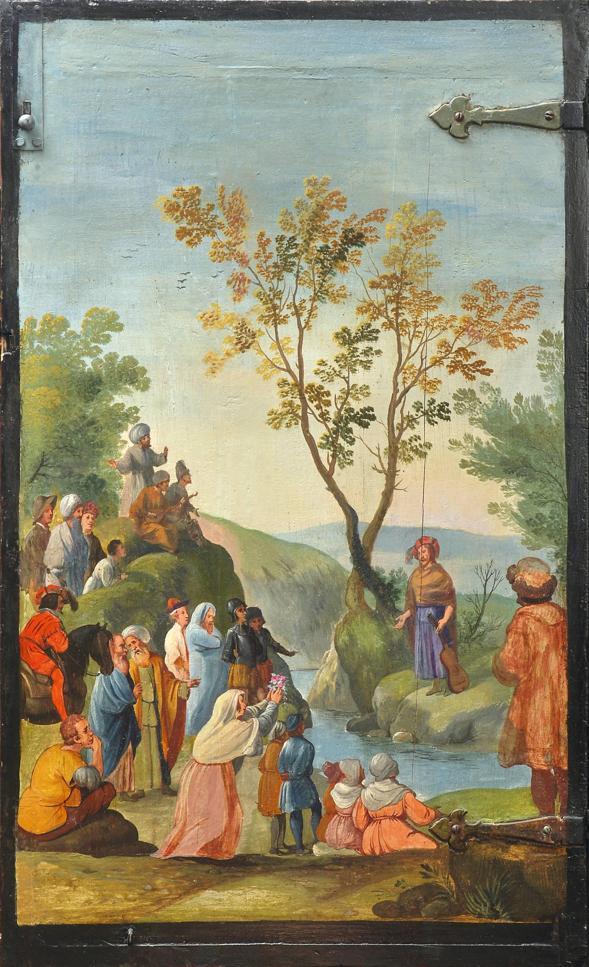 Important Italian Painted, Ivory Inlaid Ebony and Ebonized Cabinet ...