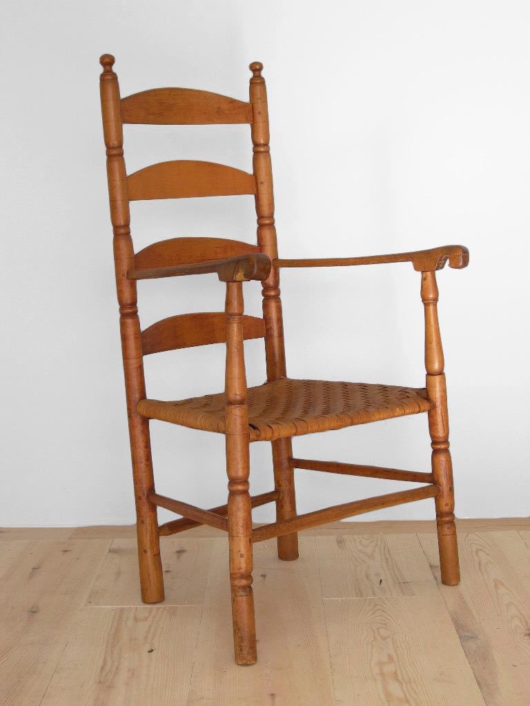 American Shaker Ladder Back Armchair, Early 19th Century For Sale at ...