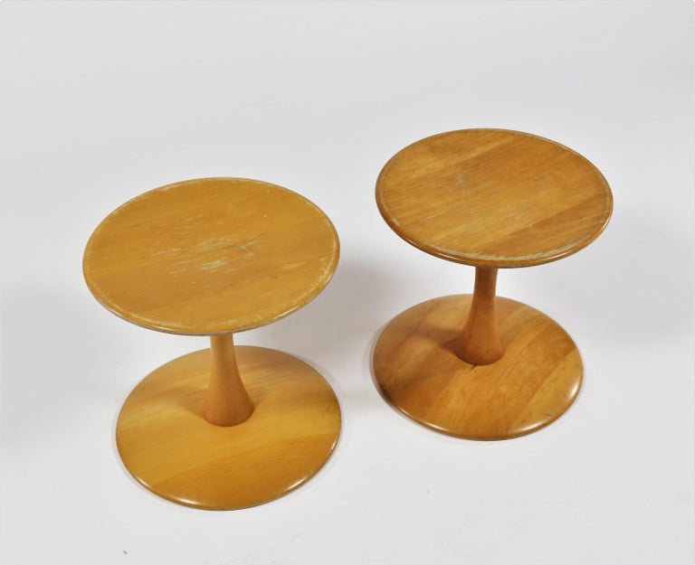 Danish Modern Side Tables or Stools by Nanna Ditzel "Toadstools" in ...