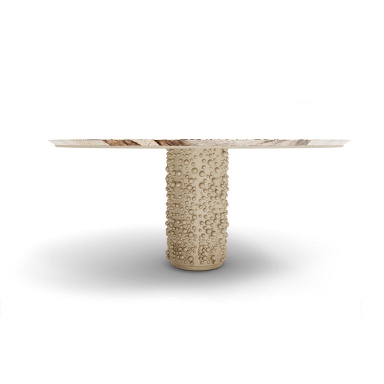 Modern Marble Patagon Round Dining Table by Covet House For Sale at 1stDibs