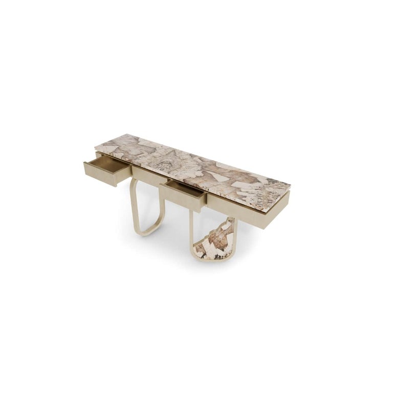 Contemporary Patagonia Marble Plata Console by Covet House For Sale at ...