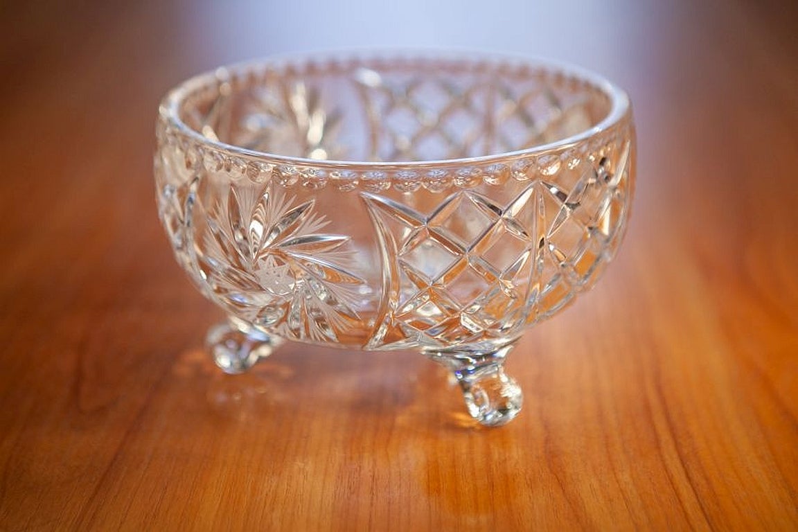 New Huta Julia Crystal Salad Bowl For Sale at 1stDibs