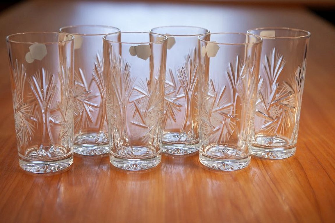 Set of 6 New 350 Ml Crystal Long-Drink Glasses in Various Colors For ...