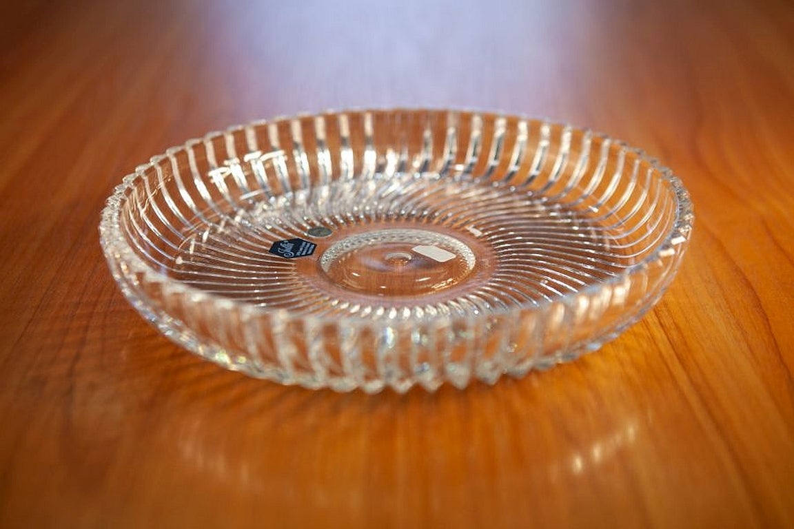 New Crystal Cake Plate from Huta Julia For Sale at 1stDibs