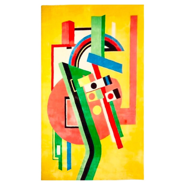 Stanislav V'Soske Palatial Abstract Wool Area Rug, Yellow, Pink, Green ...