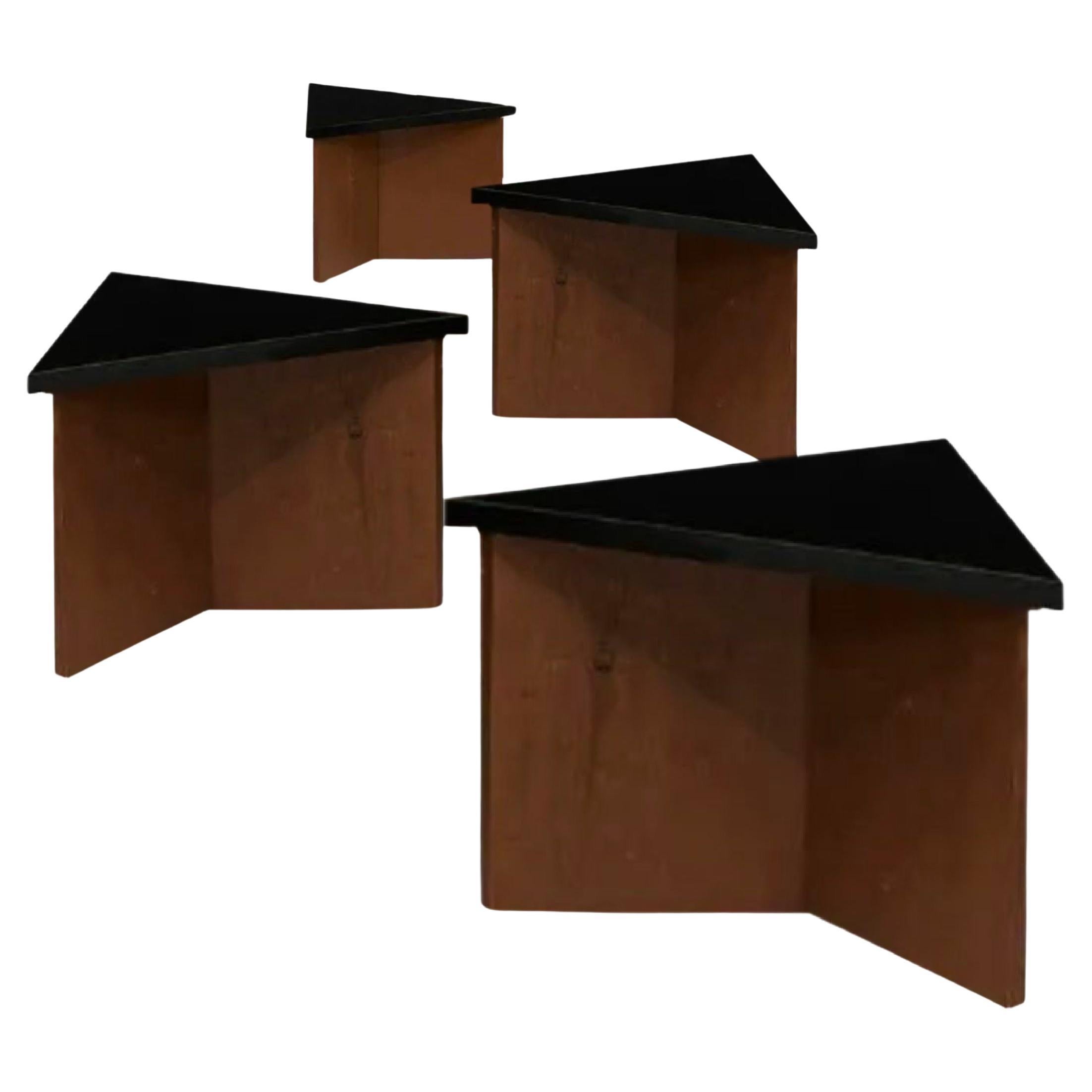 Frank Lloyd Wright, Arnold House Set of Modular Side Tables, Triangular, 1954 For Sale at 1stDibs