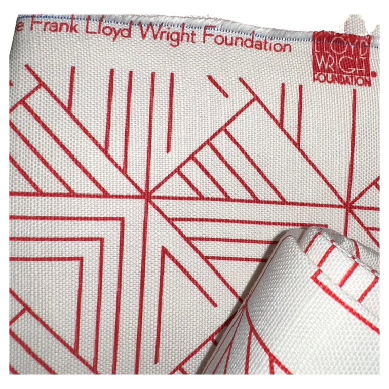 Frank Lloyd Wright for Schumacher, St. Marks Geometric Textile, Red For ...