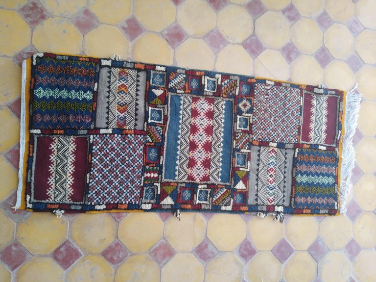 Hand Knotted Moroccan Berber Glaoui Flatweave Rug - Multicolor Natural ...