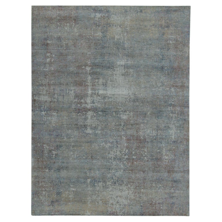 Rug and Kilim’s Abstract Rug in Gray with Colorful Geometric Streaks ...
