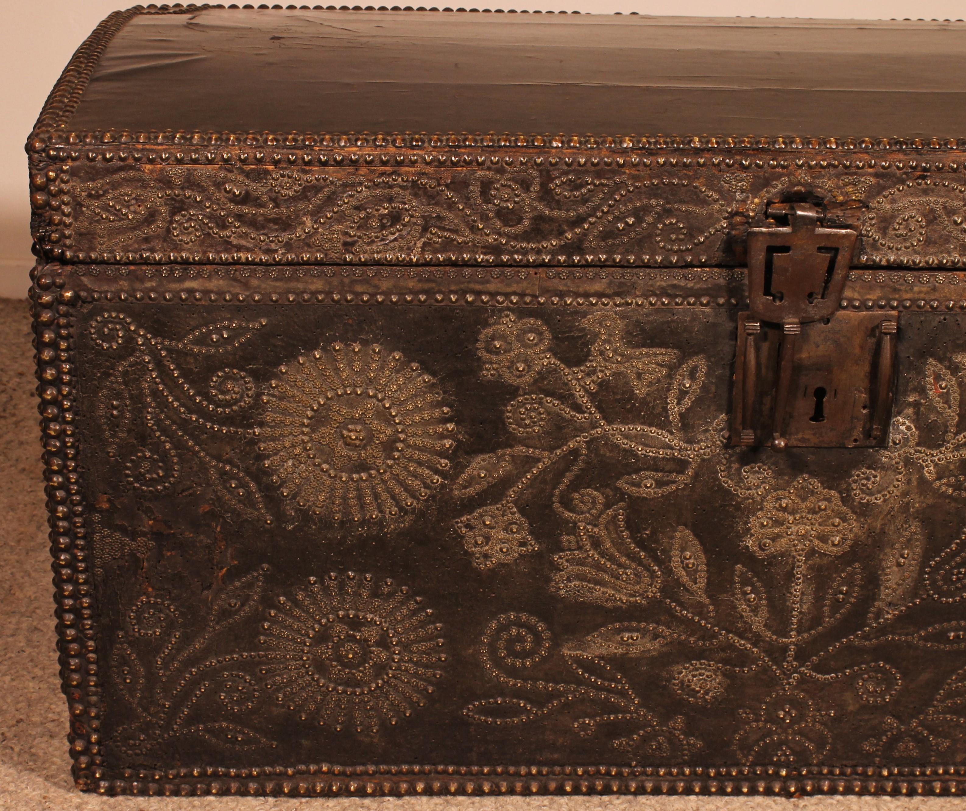 Leather Travel Chest Circa 1600 - France Renaissance Period For Sale at ...