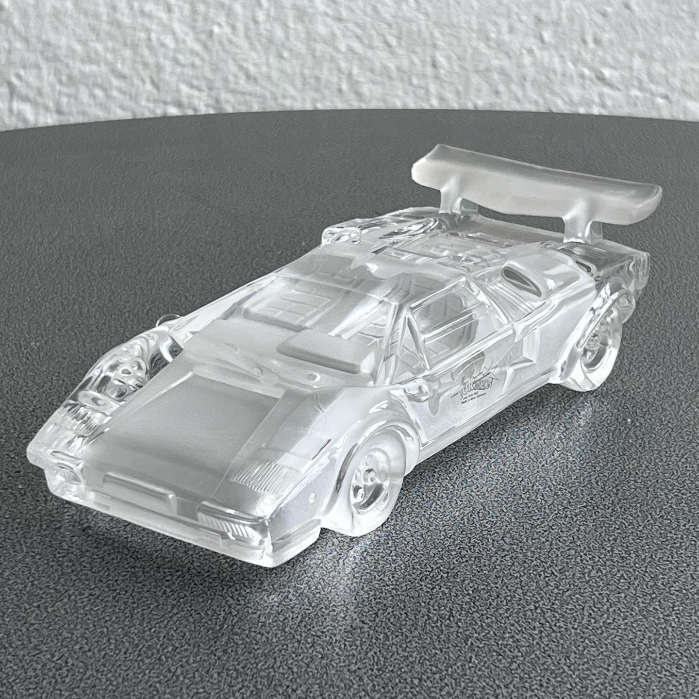Lamborghini Countach model car in clear crystal, decorative piece, made ...