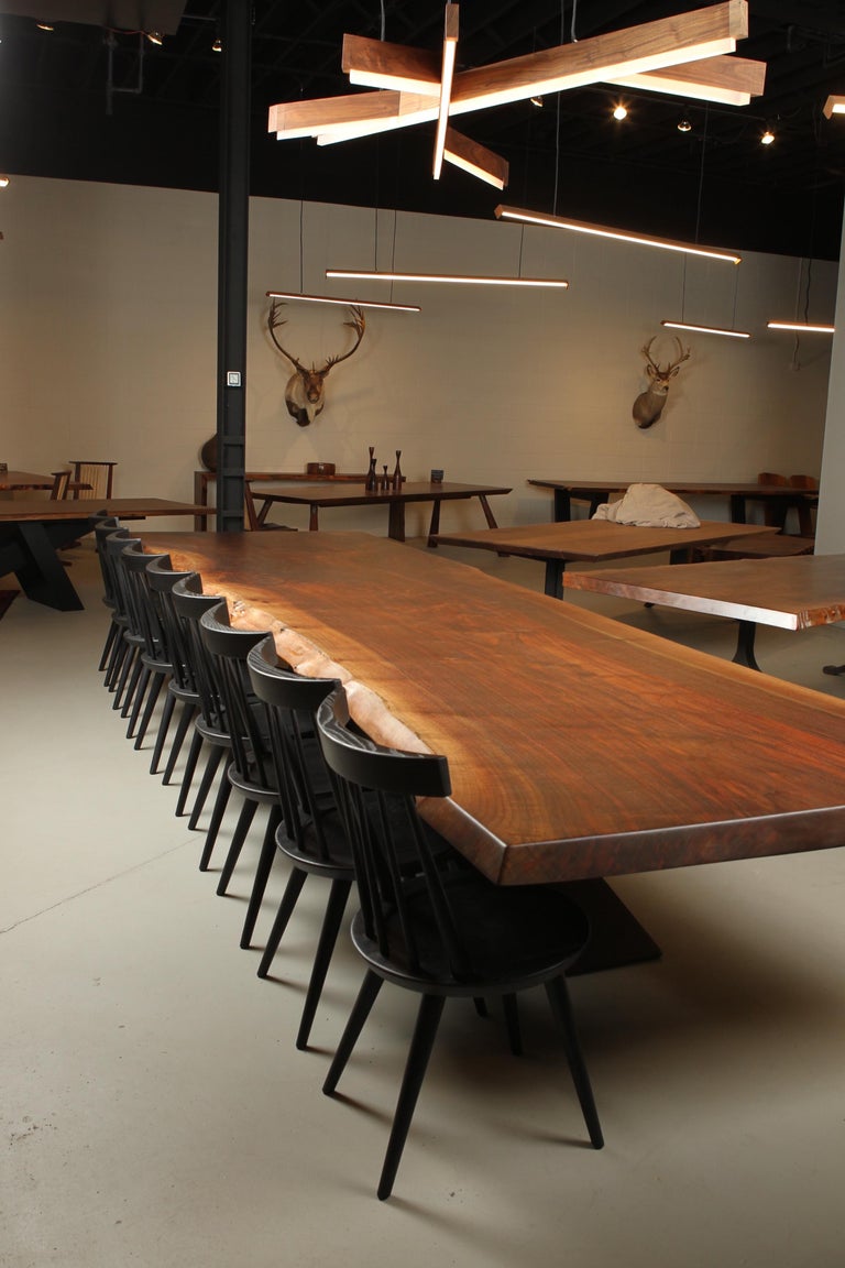 In Stock -16 Foot Single Slab Claro Walnut Cantilever Base Table For ...