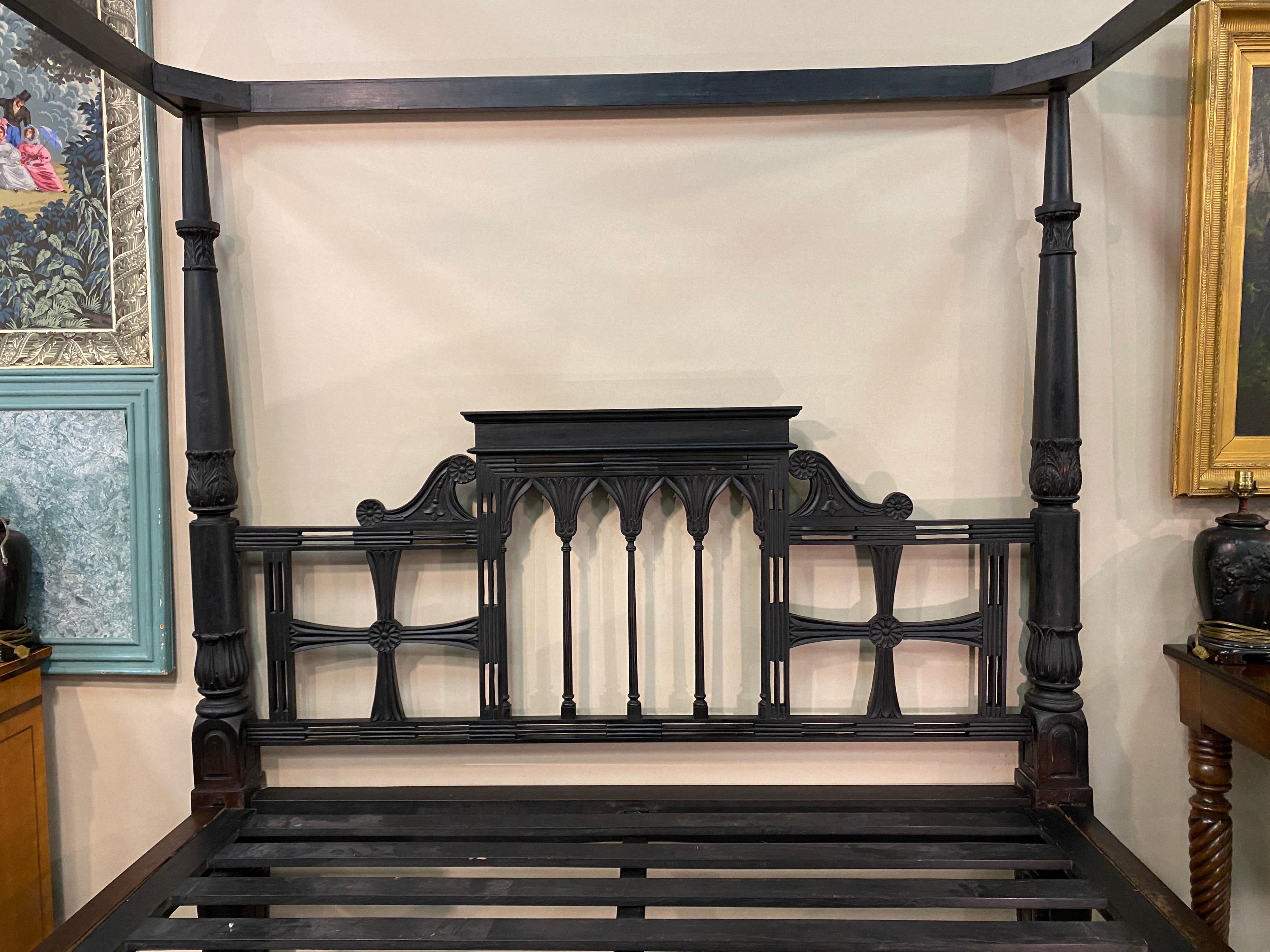 Incredible 19th Century British Colonial Mahogany King sized Bed at 1stDibs