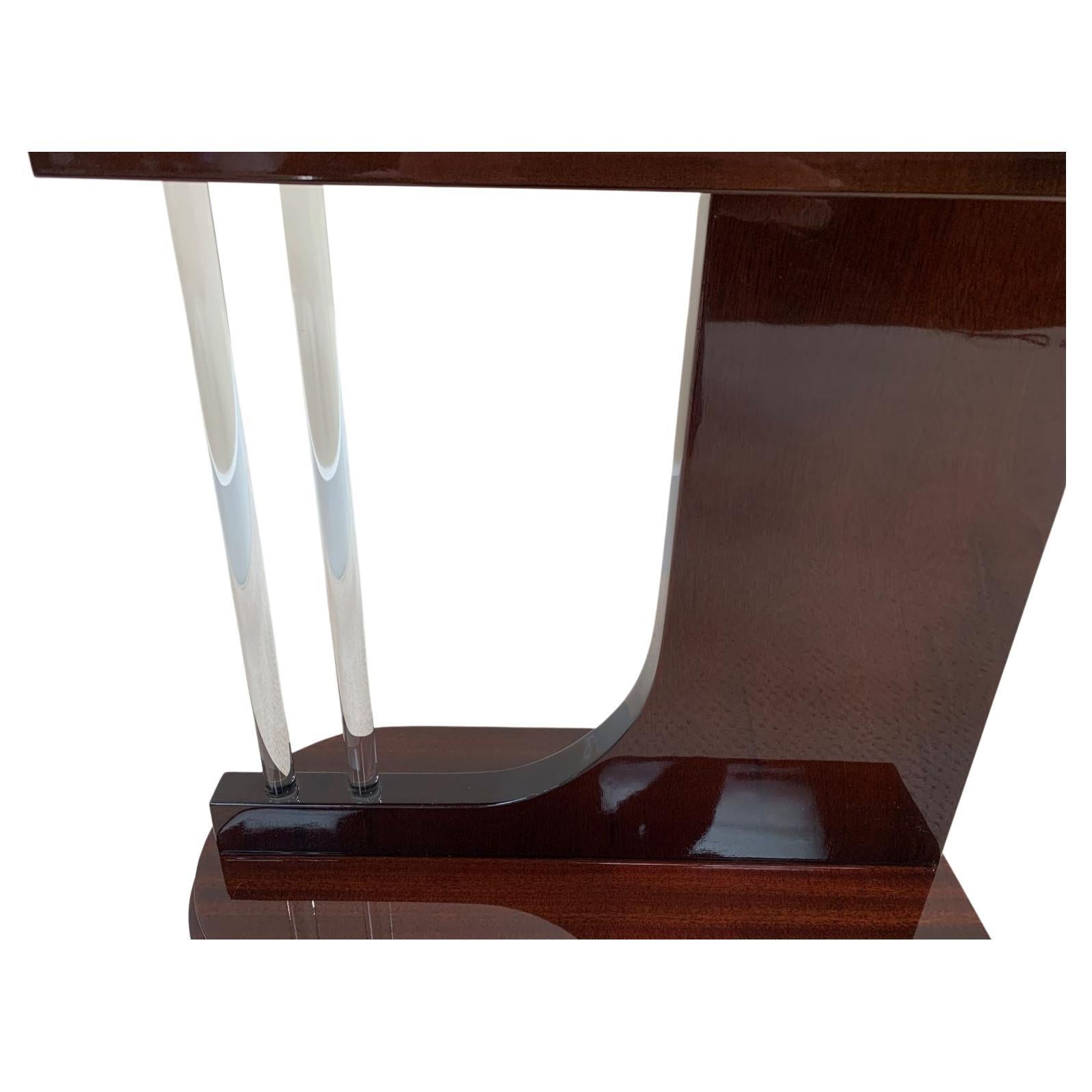 Pair of Machine Age Art Deco Bullet Side Tables with Solid Glass Rod ...