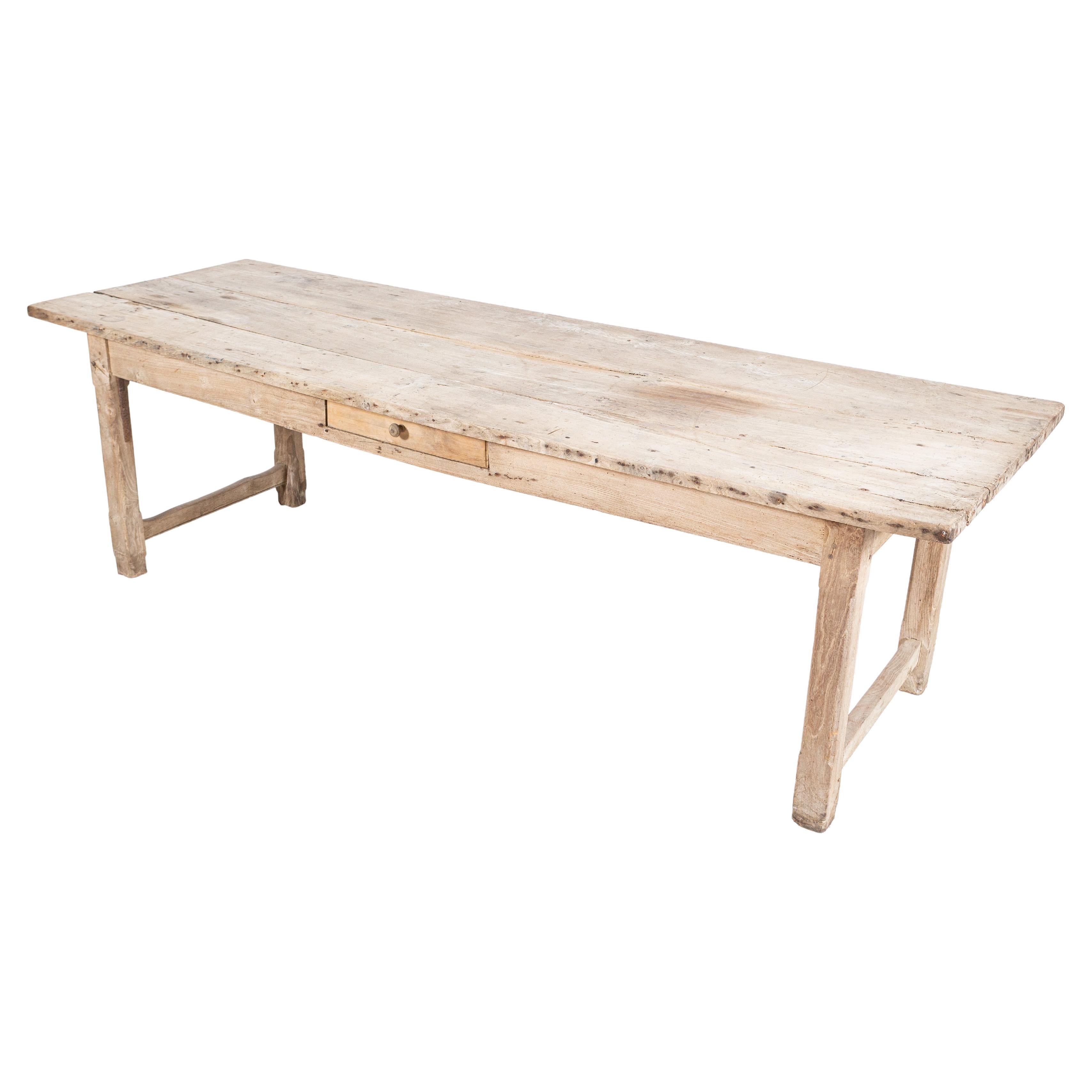 19thc Original Green Painted Three Board Top Farm Table at 1stDibs