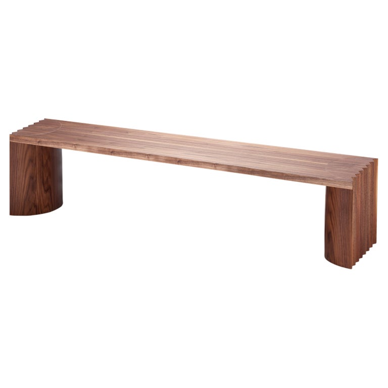 Contemporary Modern 111 Bench in Brown Oak Wood by Collector Studio For ...