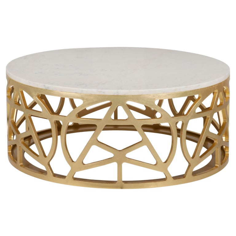 Greenapple Coffe Table, Pyrite Coffee Table, Marble Top, Handmade in ...