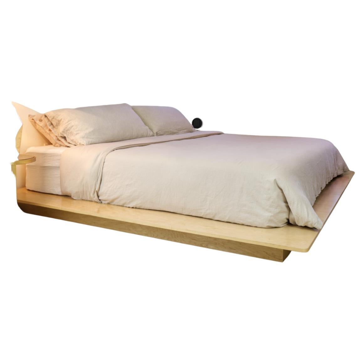 Minimalist Modern Walnut Platform King Bed Frame, Judd Style For Sale ...