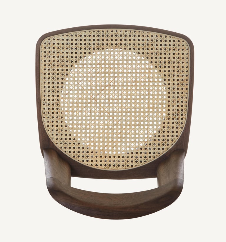 Customizable Brutus Armless Chair in Solid Wood with Cane Seat Designed ...