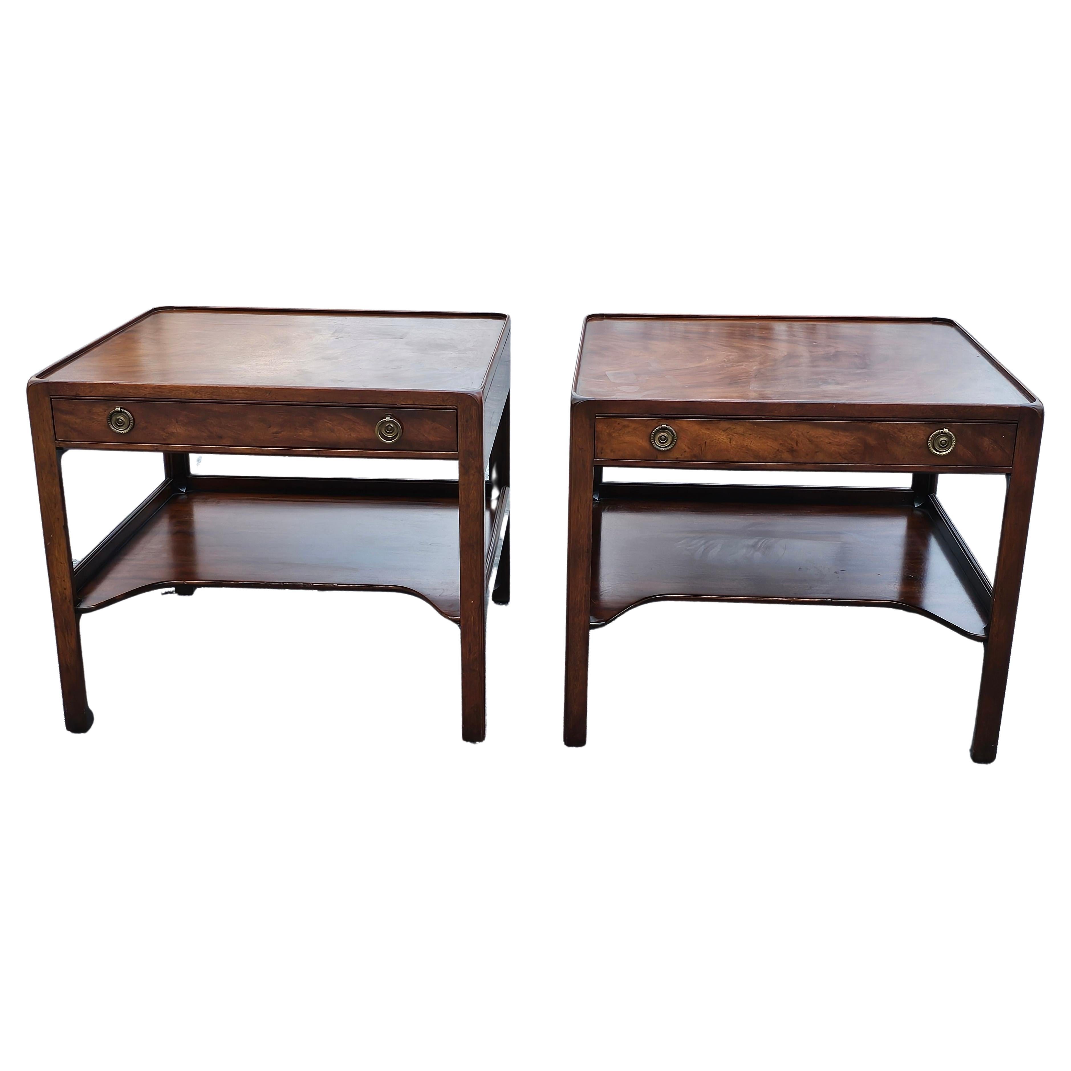 Pair of Vintage Baker Furniture Marquetry Inlaid Tables at 1stDibs ...