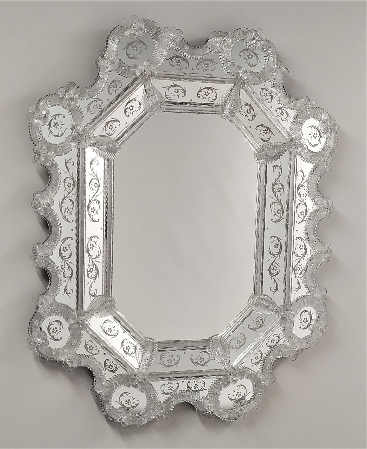 "Venezia" Murano Glass Mirror in Venetian Style by Fratelli Tosi, Made ...
